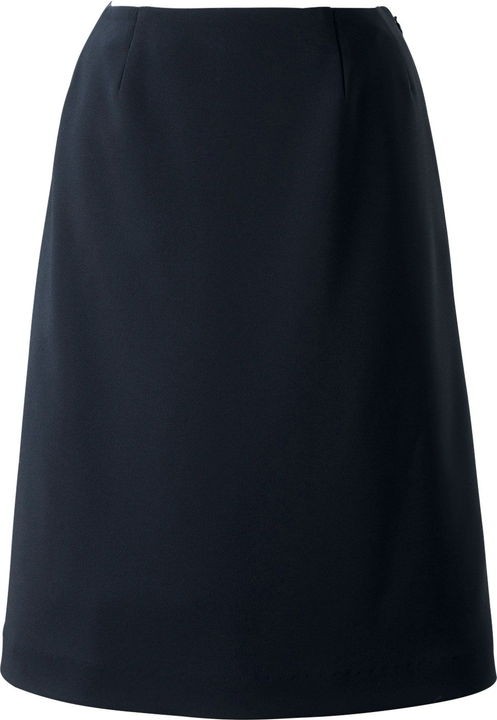 Aラインスカート ひざ丈 ウエストゴム 黒 レディース アンジョア 事務服 制服 仕事服 受付 オフィス スカート enjoie jo-51873 Aラインスカート ひざ丈 ウエストゴム 黒 レディース アンジョア 事務