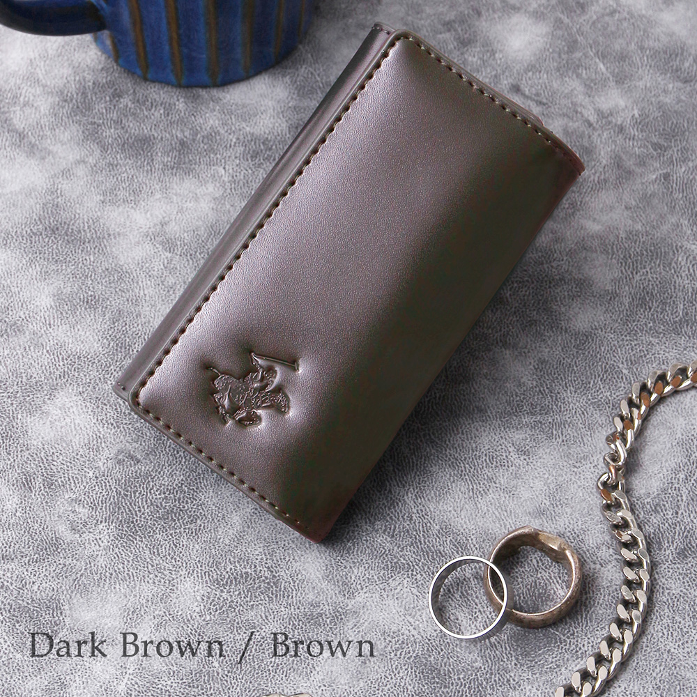 BEVERLY HILLS POLO CLUB（ビバリーヒルズポロクラブ） BEVERLY HILLS POLO CLUB BHPC BHG-M1006 三つ折り型キーケース コードバン調 ...