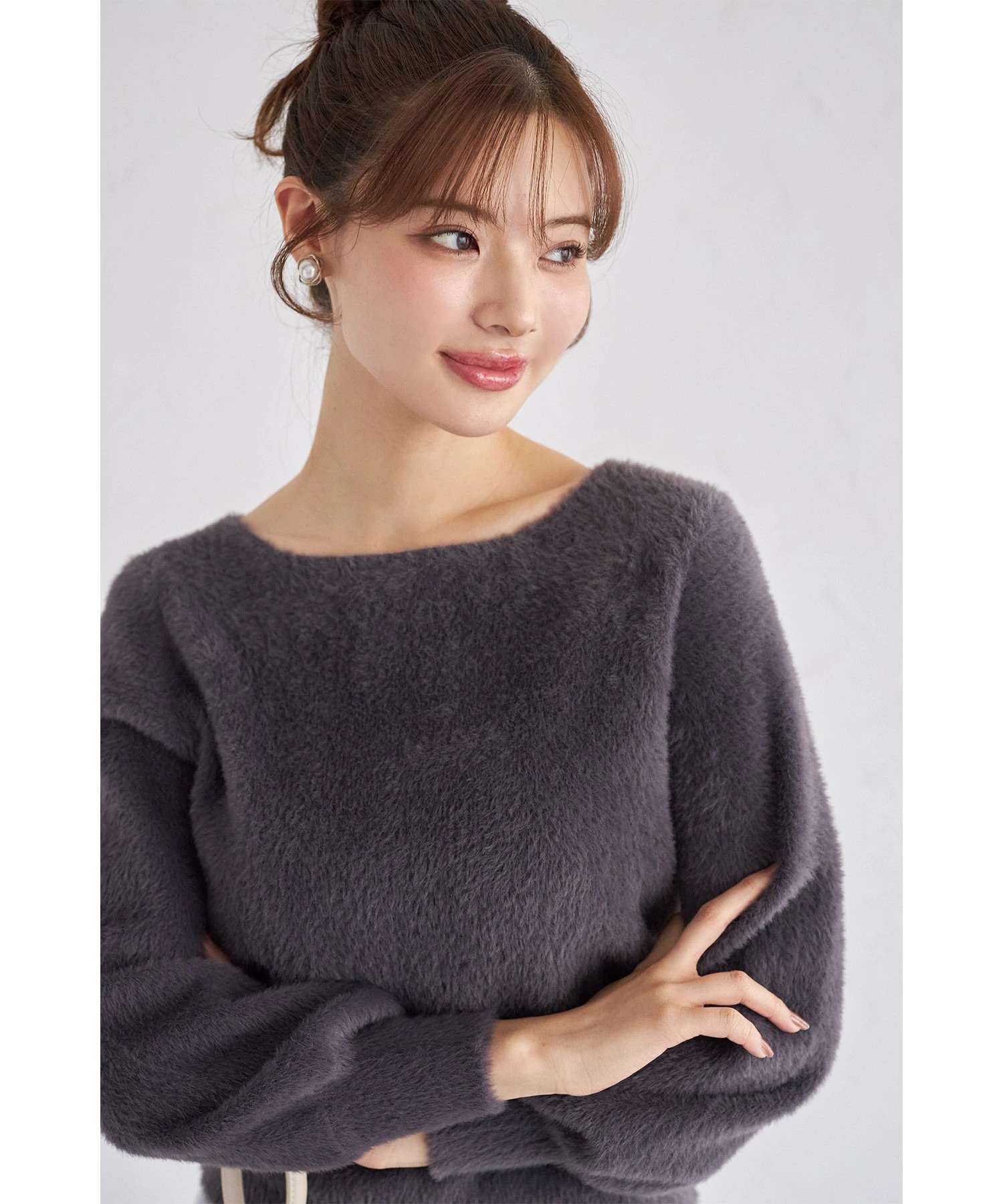 tocco closet（トッコ クローゼット） ボリュームスリーブフェザーニットプルオーバー【louette ロウート】《Pink× ...