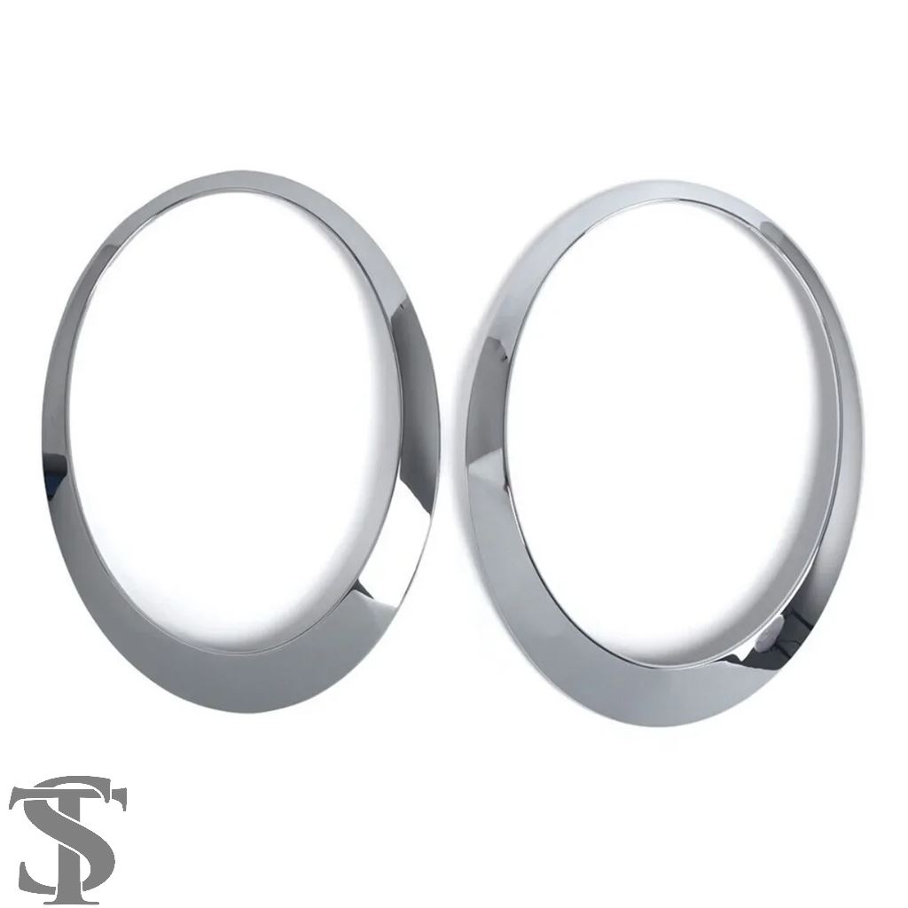 ペアヘッドライトトリムリング BMW ミニクーパー R50 R52 R53 2001-2006 ヘッドライトベゼルリングトリムカバー ...