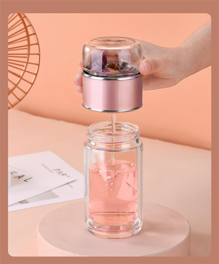 茶分離水筒 280ml 二重ガラス 304ステンレス 茶こし付き 魔法瓶 マグボトル ステンレス お茶 ボトル コップ 卓上 :y23-bottle044:treflestore - 通販 ...