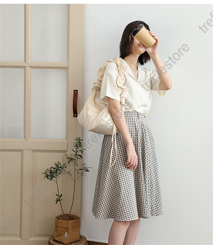 トートバッグ レディース ショルダー バッグ プリーツ 肩掛け ナイロン カバン 鞄 大きめ 防水 軽量 シンプル 通学 : treflestore - 通販 - Yahoo!ショッピング