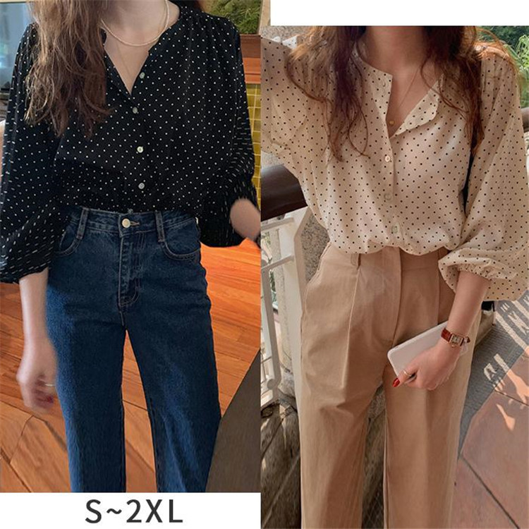ブラウス レディース シフォン トップス ドット柄 水玉 長袖 かわいい おしゃれ :y240221-syk048:treflestore - 通販 - Yahoo!ショッピング