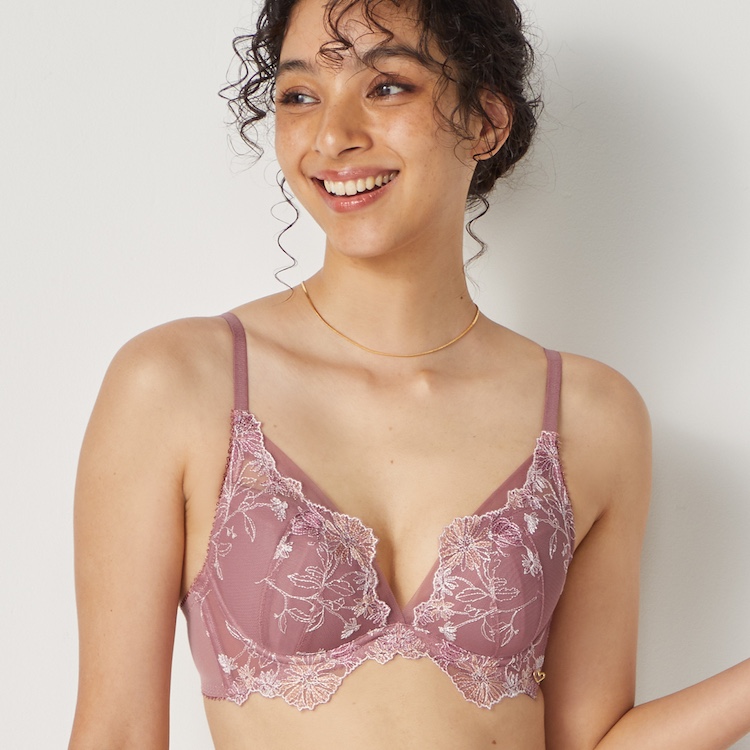 期間限定セール24％OFF (アモスタイル)AMOSTYLE DeepV ブラジャー(パッドなし) グレースフルフラワー(B,C,Dカップ) AMST1486 WHP JX ...