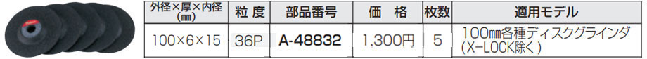 マキタ 研削砥石 外径100mm/各5枚入 A-48832 : ヒラキショウジ - 通販 - Yahoo!ショッピング
