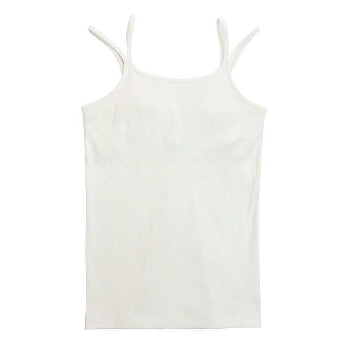 Twin Dimple カップ付 キャミソール ジュニア 肌着 インナー 女の子 ダブルストラップリブキャミソール 140/150/160/165 (5095/5096/5097) : 子供 ...