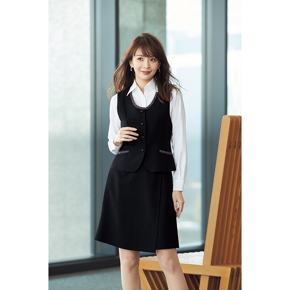 ジョア en joie アンジョア ベスト 5号〜15号 レディース ユニフォーム オフィス 制服 事務服 受付 コンパニオン かわいい ...