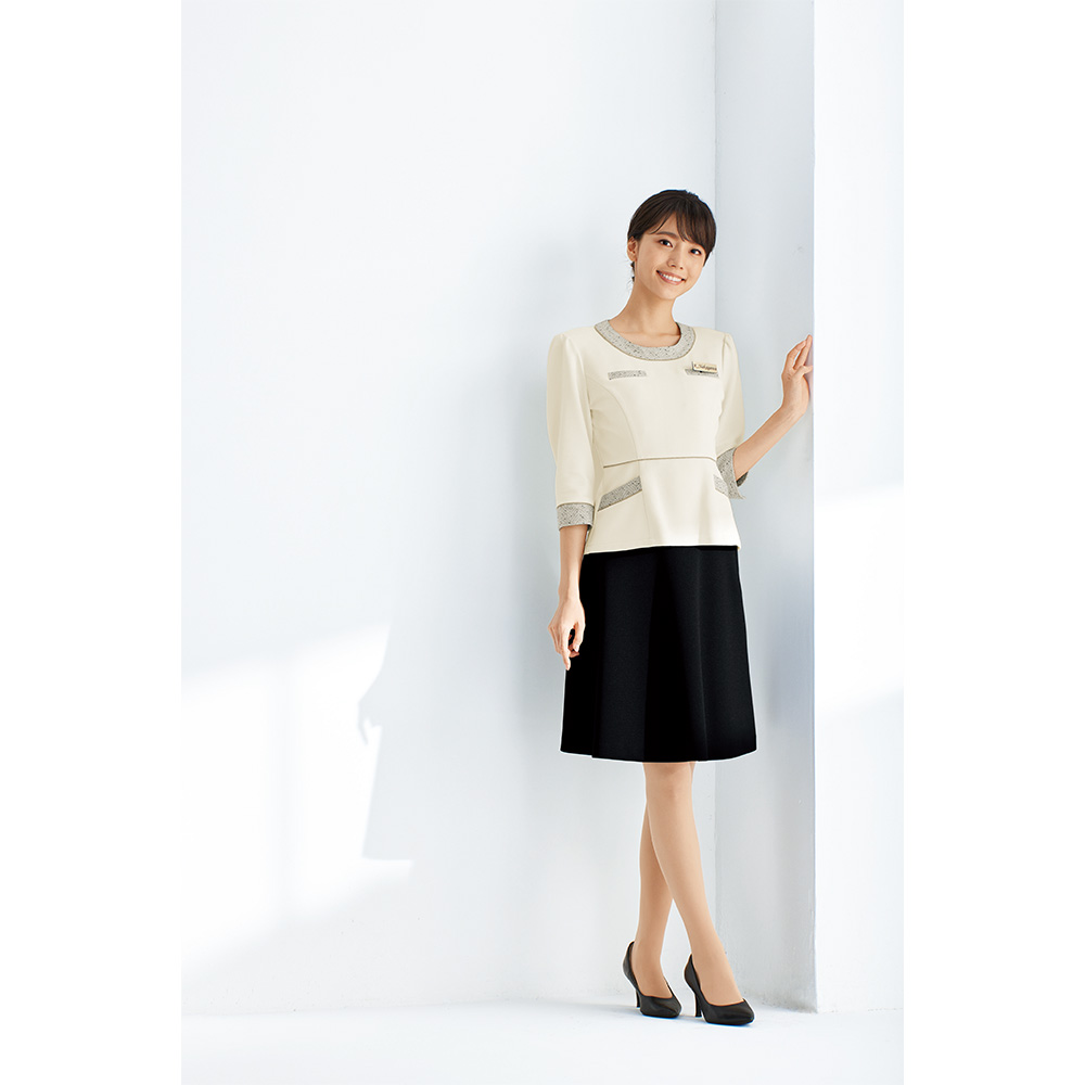 アンジョア en joie フレアースカート JOA-51693 5号〜15号 レディース ユニフォーム オフィス 制服 事務服 受付 ...