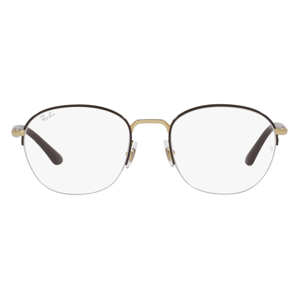 レイバン メガネ フレーム 純正レンズ対応 RX6487 2905 50 52 Ray-Ban ナイロール ハーフリム オーバル メタル ...