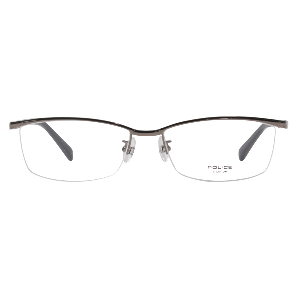 POLICE ポリス メガネフレーム サングラス 調光レンズセット VPL175J 0568 56 ハーフリム ナイロール チタン ニコン ...