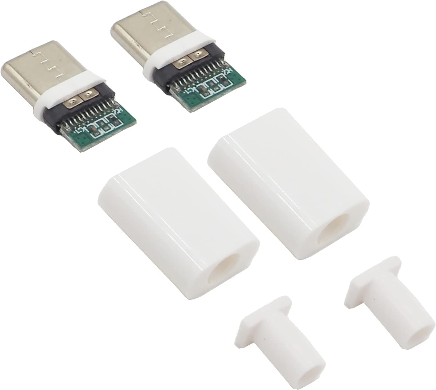 2点 USB-C 自作コネクタ Cタイプ プラグ USB type-C DIY USB2.0 自作部品 ブラック / ホワイト : うり坊 ...
