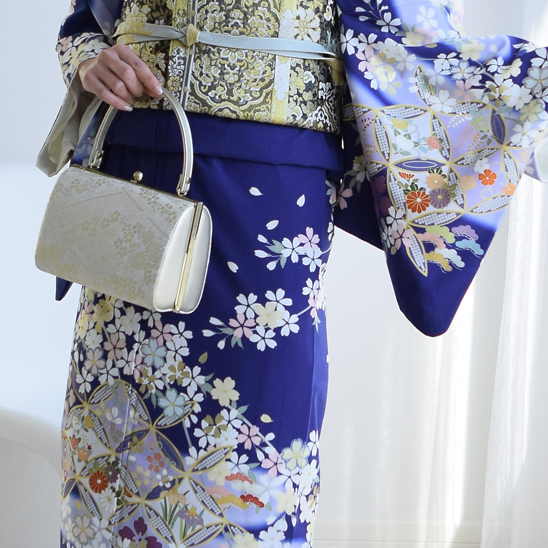 訪問着 レンタル おしゃれ 20点セット JAPAN STYLE 着物 花柄 青 訪問着 レンタル おしゃれ 20点セット JAPAN STYLE 着物 花柄 青