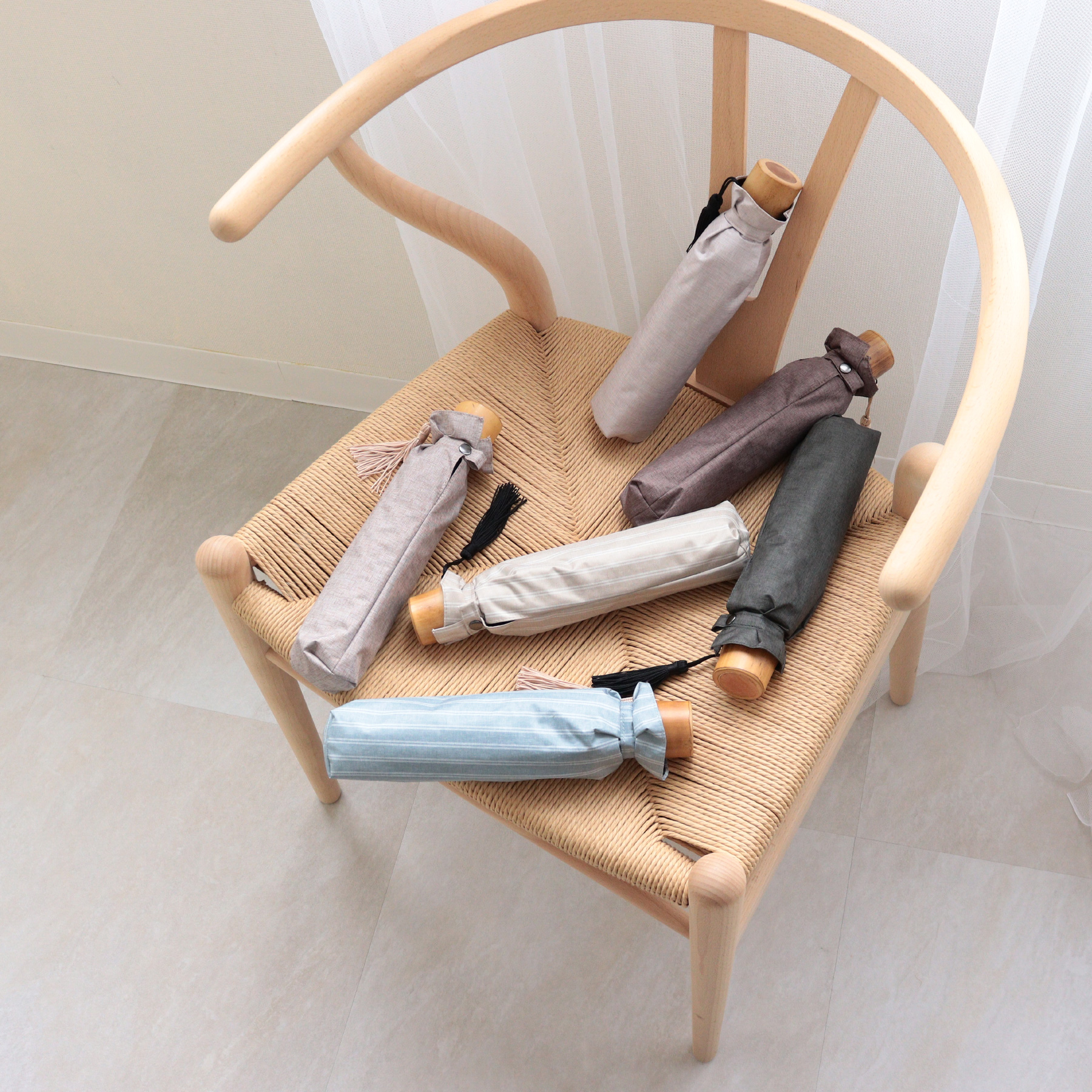 utatane 日傘 完全遮光 折りたたみ 内ストラップ付 3段50cm 小さめ バンブー 竹 男女兼用 一級遮光 晴雨兼用 軽量 シャンブレー 裏地黒 母の日 キットB : 浴衣通販 ...