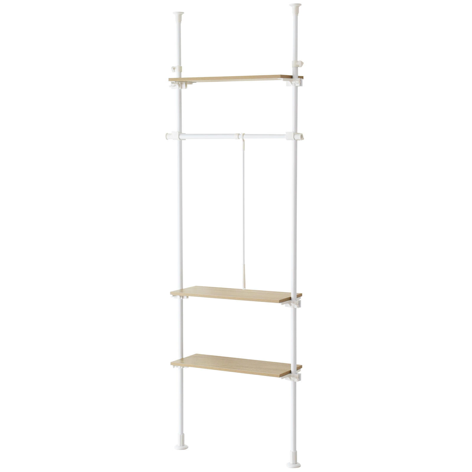 ハンガーラック ラック 突っ張りラック DORIS 収納 つっぱり 壁面収納 幅71 棚板幅60 スリム 収納棚 突っ張り壁面収納 ハンガー ...