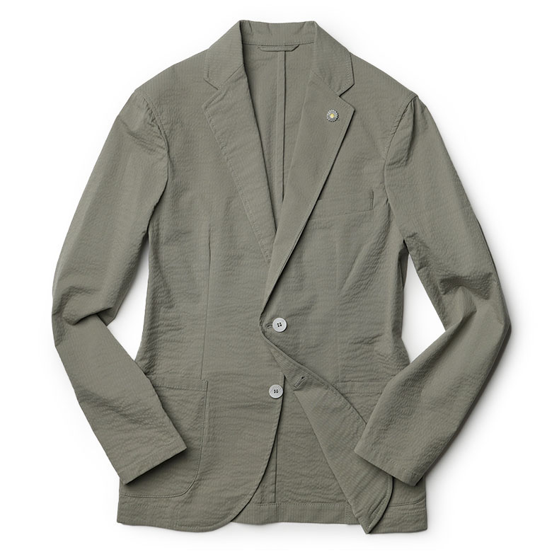 ジャンネット ジャケット シアサッカー セットアップ対応 シャツジャケット ソリッド Giannetto CORALLO JACKET イタリア製 メンズ レビュー 2024SS 春夏 ...