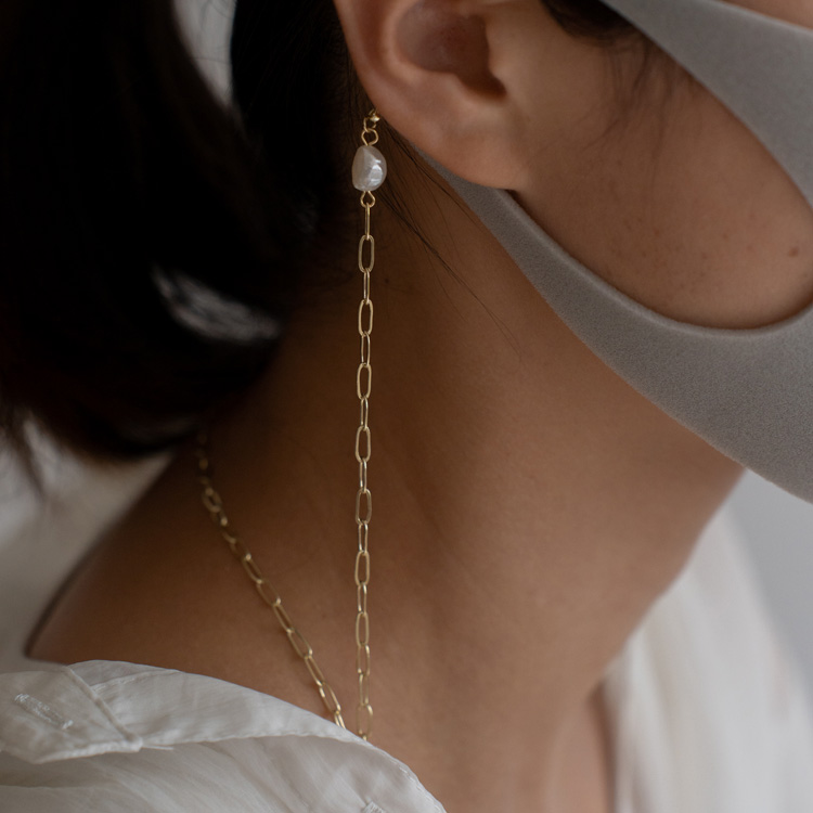 VitaFelice sale マスクチェーン レディース おしゃれ マスクアクセサリー マスクストラップ マスクチャーム 淡水パール 大粒 一粒ジュエリー nsa-m30024 aroco ...