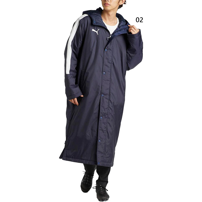 プーマ メンズ TT ESS PRO ロングボアコート サッカー フットサルウェア ジャケット 上着 長袖 ベンチコート ネイビー 送料無料 PUMA 654983 PUMA（プーマ） メンズ TT ESS PRO ロングボアコート サッカー