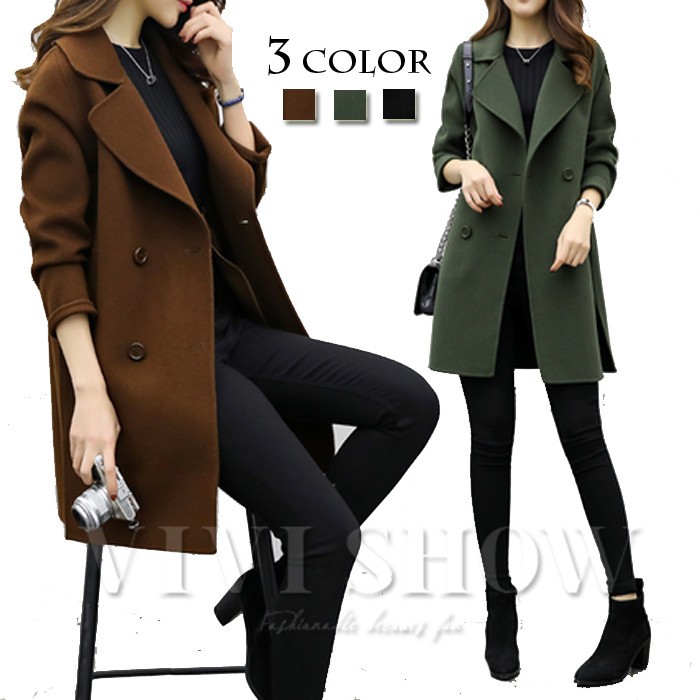 チェスターコート レディース 着痩せ 大きいサイズ ピーコート