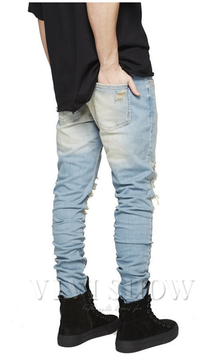 ダメージジーンズ クラッシュ メンズ 春夏 デニム スキニー パンツ