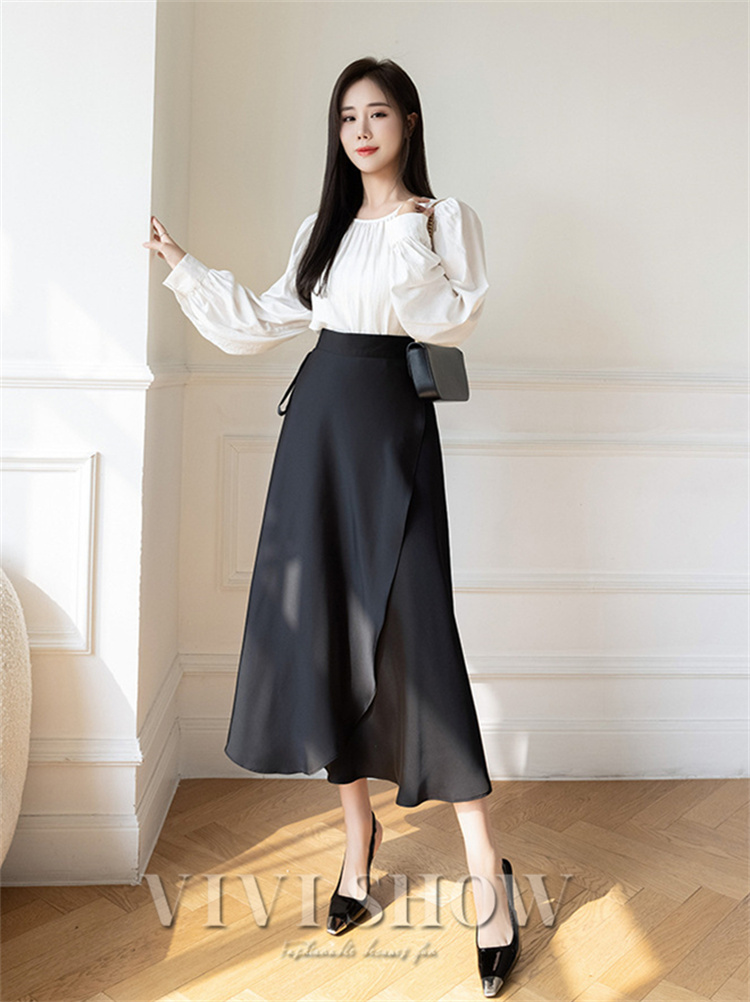 スカート 膝丈 春夏 aラインスカート レディース ミディアム丈 ハイ