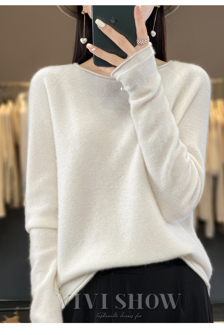 ニット セーター クルーネック 長袖 レディース 女性 トップス 伸縮性