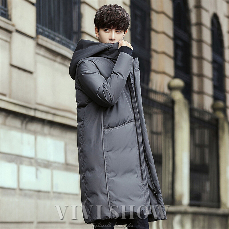 ダウンコート メンズ ロング丈 ジャケット 無地 ライトダウン 大きい