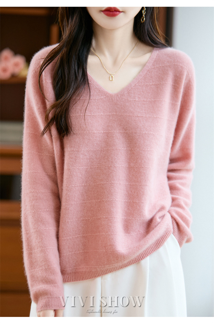 ニット セーター レディース 長袖 Vネック カジュアル 薄手 トップス