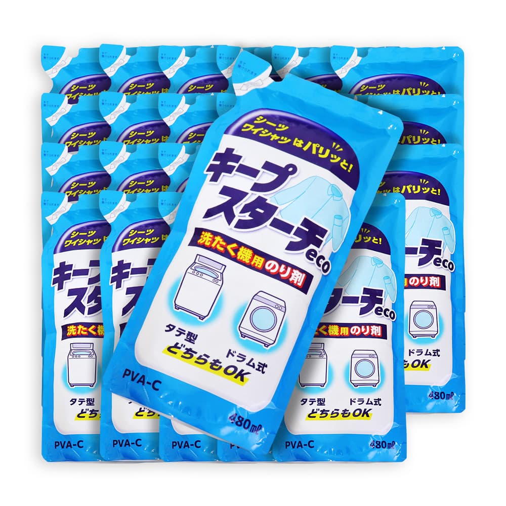 洗たく機用のり剤 キープスターチeco 480ml ×24個 タテ型・ドラム式 どちらもOK 日本製 : わごんせる金橋 - 通販 - Yahoo!ショッピング