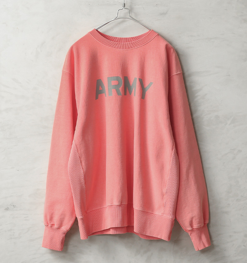 HOUSTON ヒューストン 22344 PIGMENT DYE ARMY プリント スウェットシャツ ミリタリー トレーナー アメカジ ...