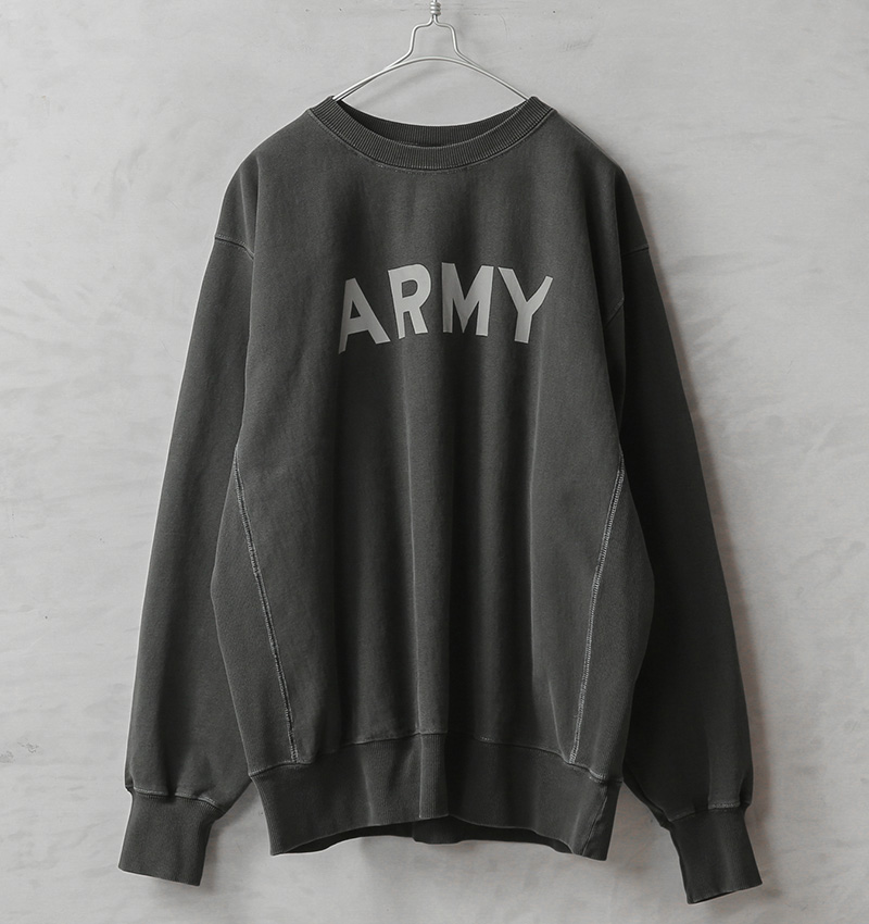 HOUSTON ヒューストン 22344 PIGMENT DYE ARMY プリント スウェットシャツ ミリタリー トレーナー アメカジ ...