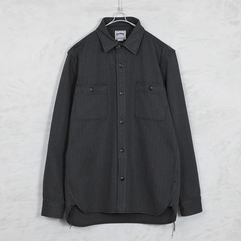 HOUSTON ヒューストン 41050 HERRINGBONE VIYELLA SHIRT ヘリンボーン ビエラ シャツ メンズ アメカジ ...