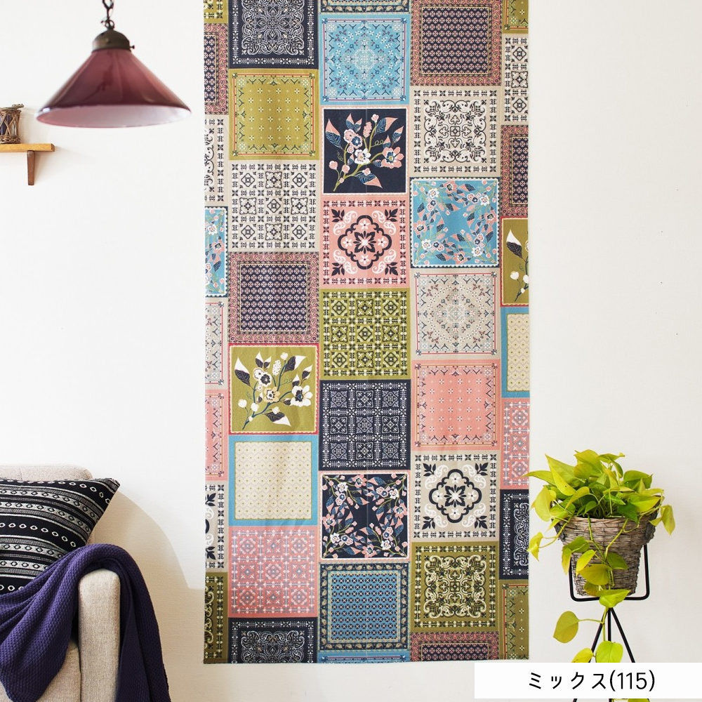 \P10倍祭 1・5・7・9・11日／即納 幅85cm×丈180/250cm 間仕切り タペストリー のれん 天井 壁面 取付 突っ張り棒 面ファスナー リビング階段 : WAKU-MART ...