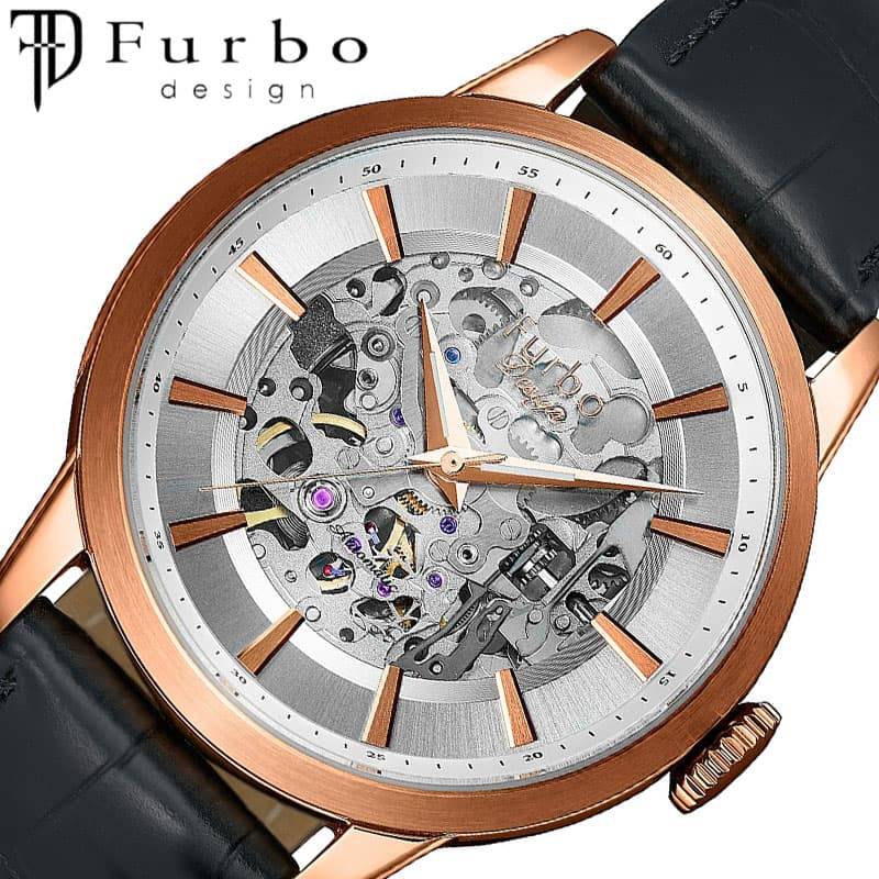 フルボ 腕時計 ギア コア Furbo GEAR CORE メンズ シルバー ブラック 時計 機械式 自動巻き アンティーク 大人カジュアル ...