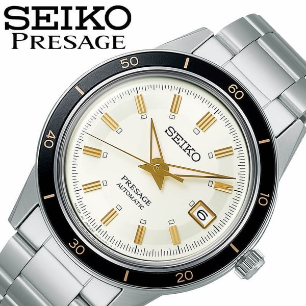 PRESAGE セイコー 腕時計 プレザージュ ベーシックライン Style60's SEIKO Basic line: メンズ アイボリー ...