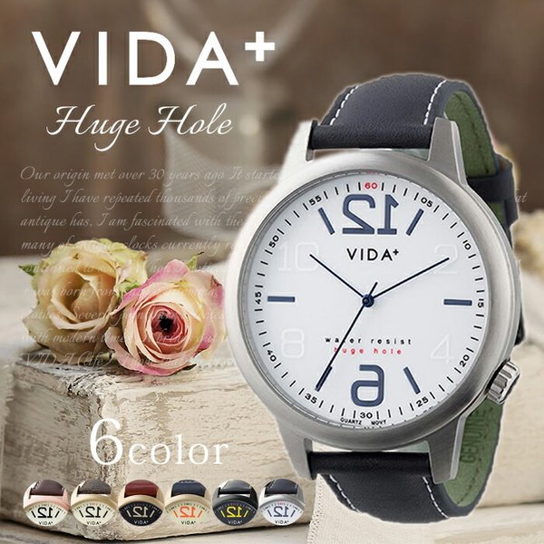 VIDA＋ ヴィーダプラス腕時計 ヒュージホール VIDA+ 時計 HugeHole メンズ レディース 新作 防水 人気 VOGA 革 ...