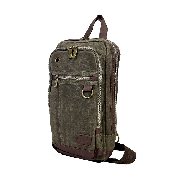 Lee リー crash ボディバッグ ワンショルダーバッグ 斜め掛けバッグ A5 500mlペットボトル 小さめ 軽量 コットン ビンテージ ...