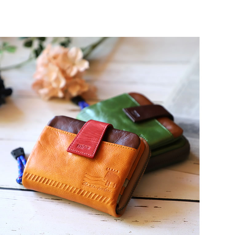 moz（モズ） Air Mail エアメール 二つ折り財布 小銭入れあり