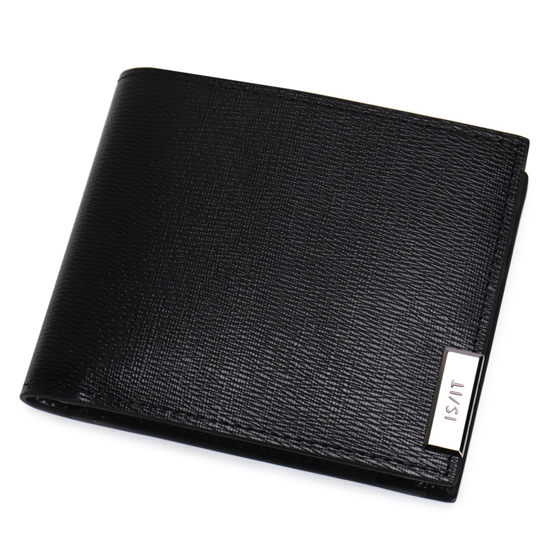 IS/IT（イズイット） パーカー小物 二つ折り財布 小銭入れあり 札入れ ウォレット 折財布 990603 牛革 レザー 本革 革小物 紳士 ...