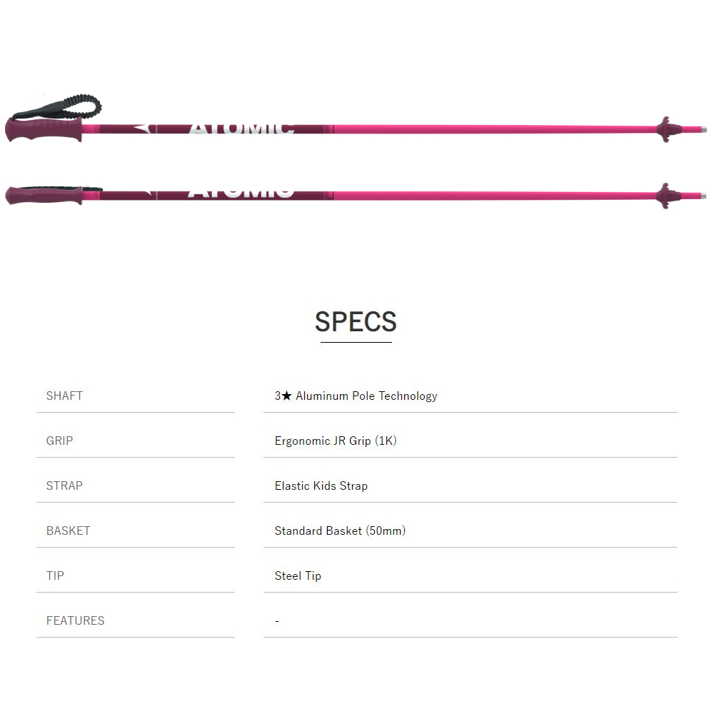 2023 ATOMIC アトミック ジュニアストック AMT JR SKI Pink 70cm 75cm 80cm 85cm 90cm 95cm 100cm 105cm キッズ 子ども用 ...