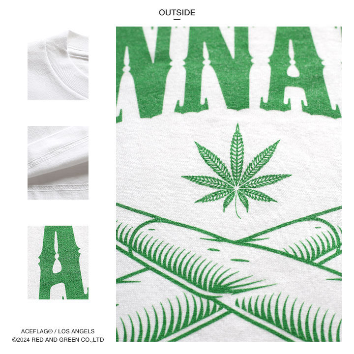ACEFLAG（エースフラッグ） ACE FLAG Tシャツ 半袖 大きいサイズ BUDS ばっず バッズ 大麻 マリファナ ヘンプ ロゴ ...
