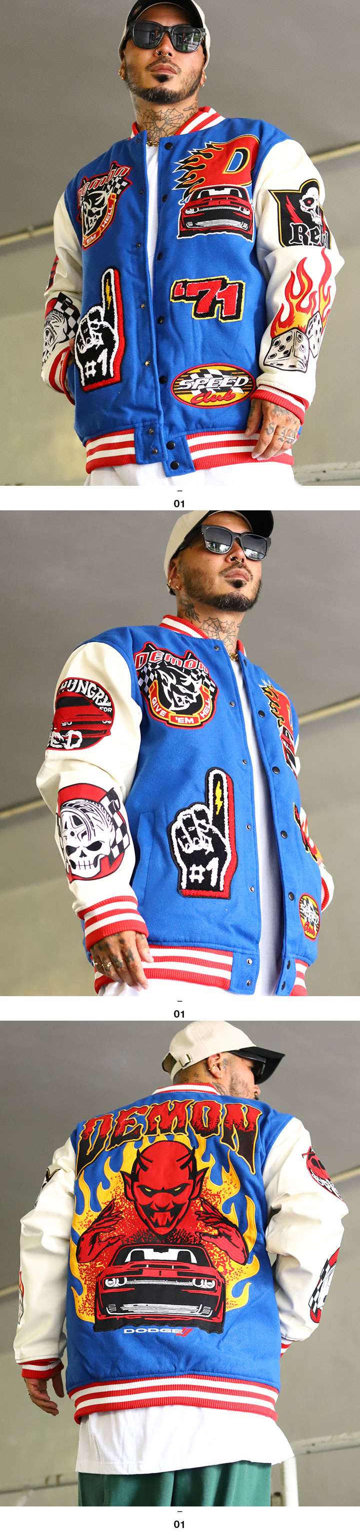 REASON × Dodge DEMON デイモン アウター 長袖 スタジャン メルトン