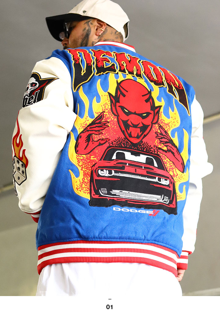 REASON × Dodge DEMON デイモン アウター 長袖 スタジャン メルトン