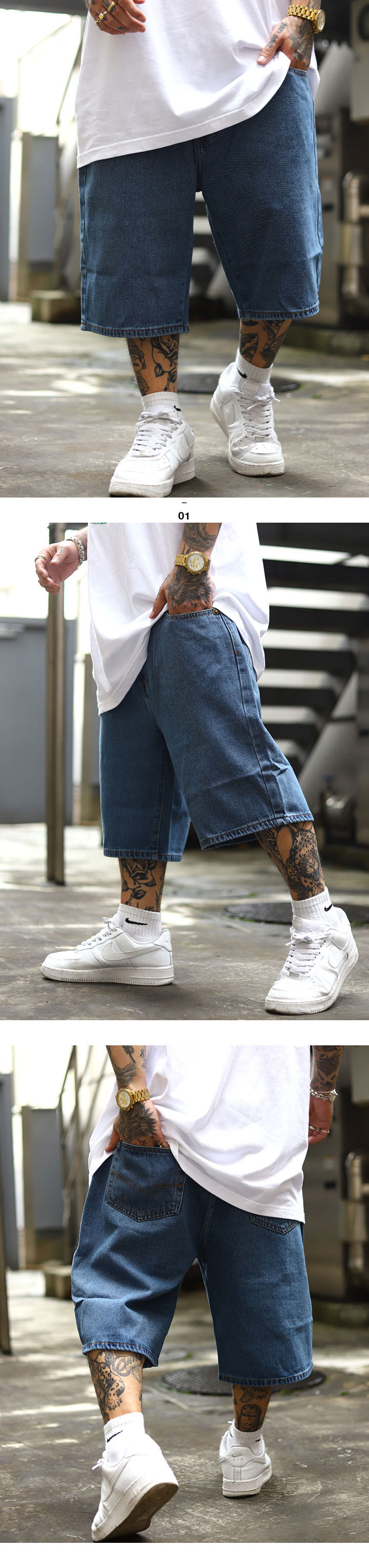 KNO-BETTA ノーベーター デニム 無地 ハーフパンツ 短パン バギー