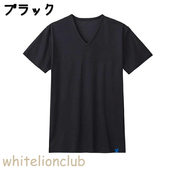 GUNZE グンゼ クールマジック VネックTシャツ 接触冷感 消臭 綿100% M/L/LL | 脇縫いなし 無地 メンズ 綿 下着 肌着 ...