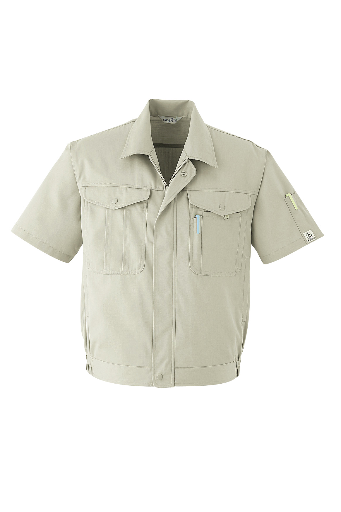 Asahicho 作業服 作業着 半袖ブルゾン E036 春夏用 ジャンパー メンズ ユニセックス JIST8118適合 帯電防止 S〜6L ゆったりめ : プロ用作業服専門店 ...