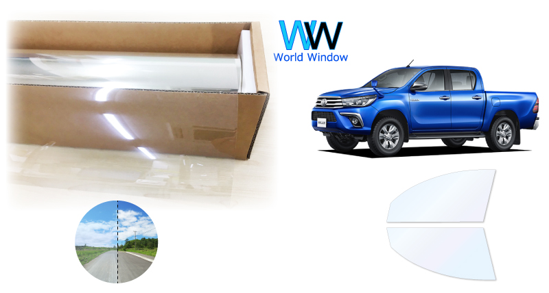 BRAINTEC 遮熱フィルム ファインゴースト90 トヨタ ハイラックストラック (GUN125) カット済みフィルム フロントドアセット : ワールドウインド株式会社 - 通販 ...