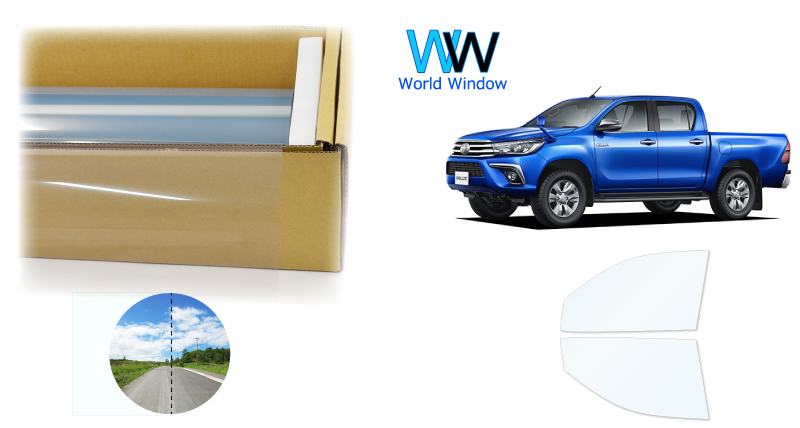 BRAINTEC 透明遮熱フィルム サステナクリア87 トヨタ ハイラックストラック (GUN125) カット済みフィルム フロントドアセット : ワールドウインド株式会社 - 通販 ...