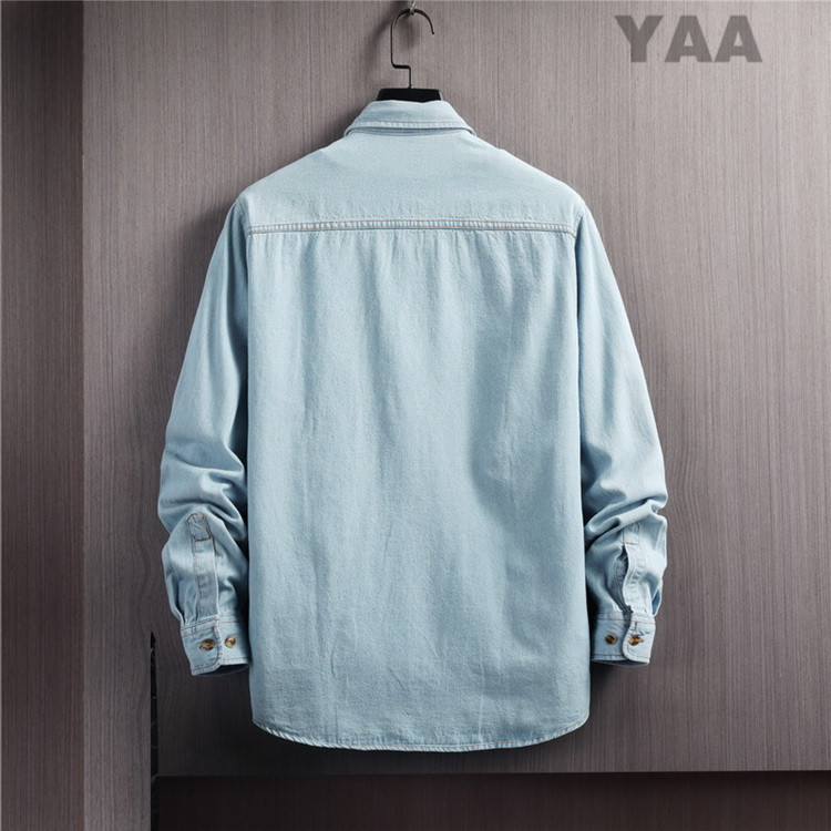 メンズ ダンガリーシャツ カジュアルシャツ デニムシャツ 開襟シャツ