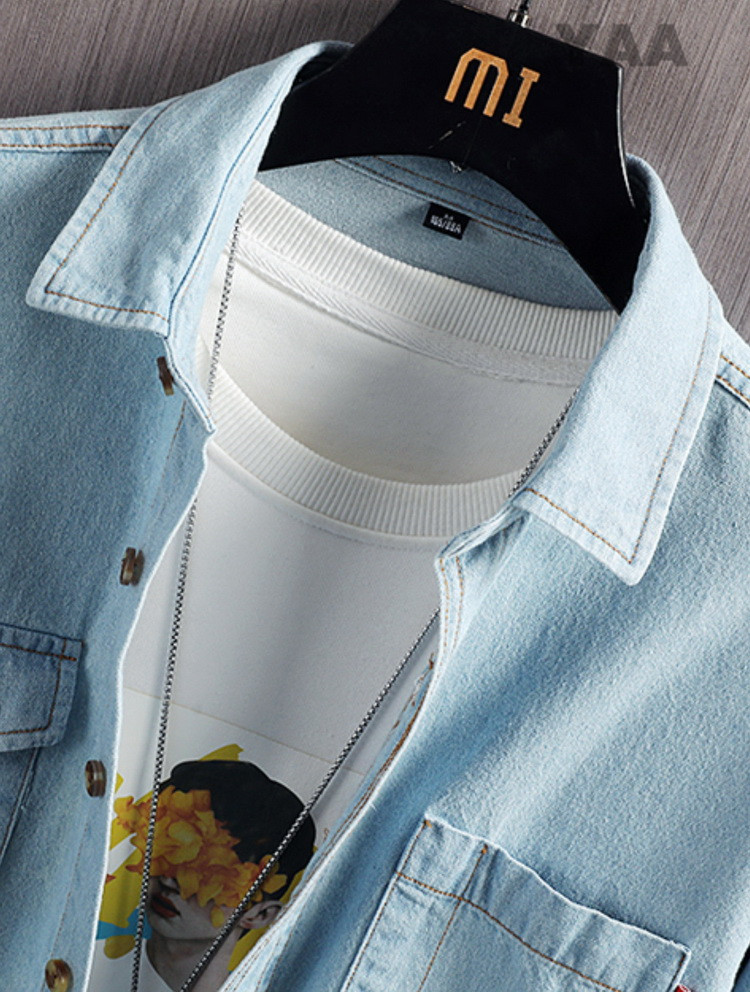 ダンガリーシャツ メンズ ダンガリー長袖シャツ 開襟シャツ ダンガリー カジュアルシャツ 長袖 夏物 夏服 父の日 新春 メンズ ダンガリーシャツ カジュアルシャツ デニムシャツ 開襟シャツ