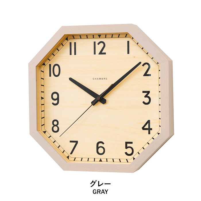 INTERZERO インターゼロ OCTAGON CLOCK オクタゴンクロック 八角形 時計 壁掛け 掛け時計 おしゃれ シンプル 北欧 CH-054 iz-ch-054 : iz-ch ...